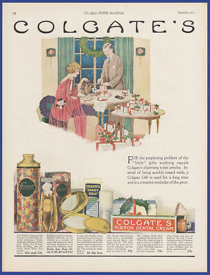 Vintage 1922 COLGATE Ribbon Dental Cream Florient Face Powder Holiday ...