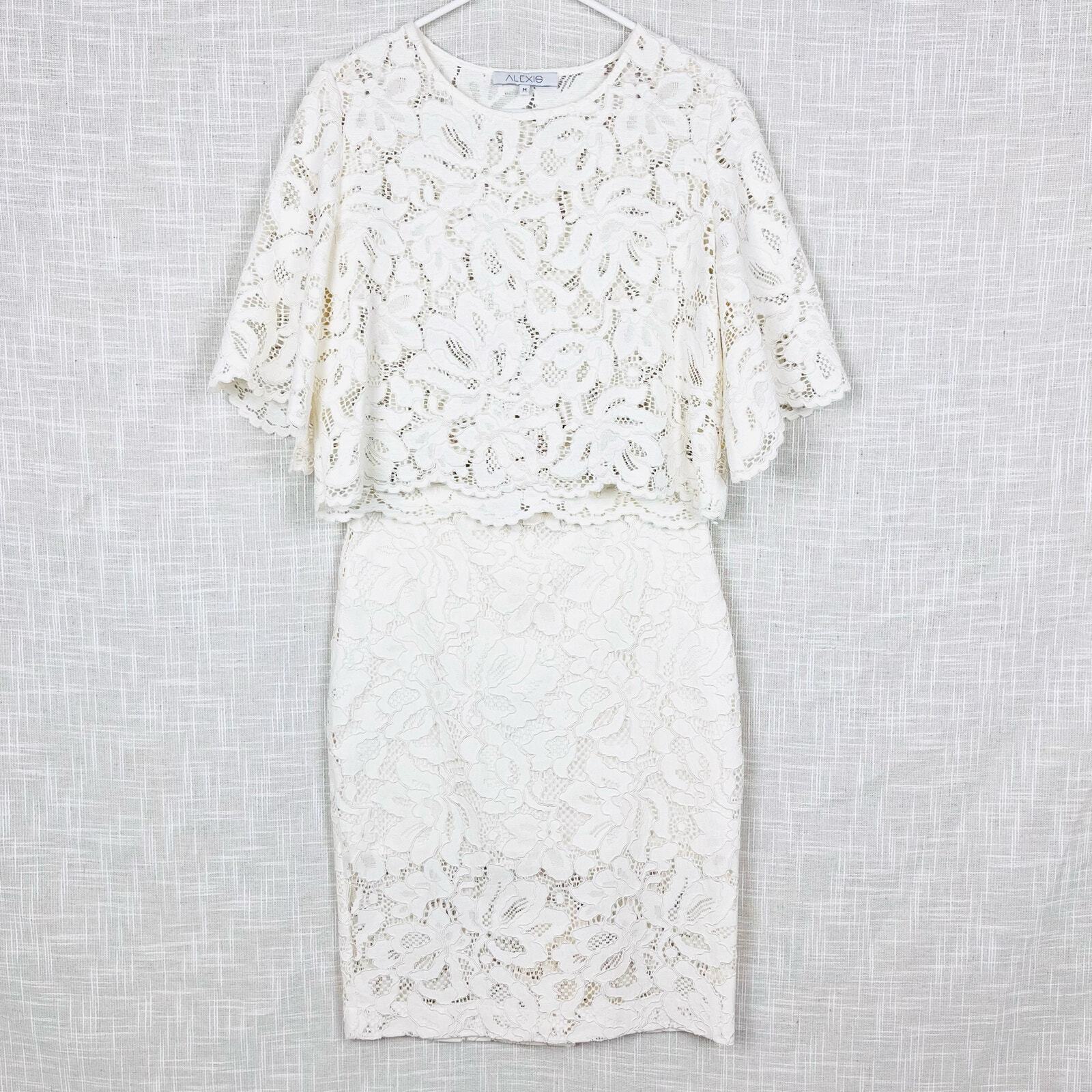 ALEXIS Two-Piece Ivory Lace Crop Flutter Sleeve Top &… - Gem