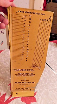 VINTAGE METAL DOUBLE WEAR SHOE FOOT SIZER OLD SHOE STORE COLLECTIBLE | eBay