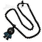 BRICK SQUAD Iced Eskimo Pendant & 8mm 24" Black Bead Chain Hip Hop ...
