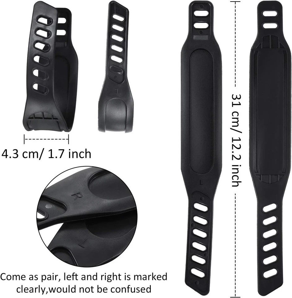 2 Pairs Exercise Bike Pedal Straps Universal Pedal Straps of 1.7 x 12 ...