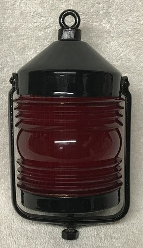 Vintage 8" Inch LANTERN with RED Plastic Dome and Black Metal Base ...