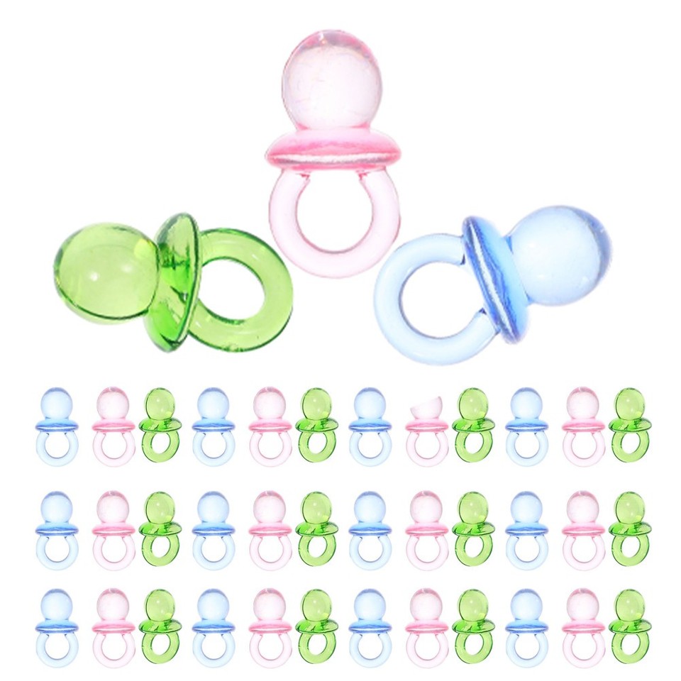 150 PCS Transparent Acrylic Pacifier Baby Shower Favors Pacifiers ...
