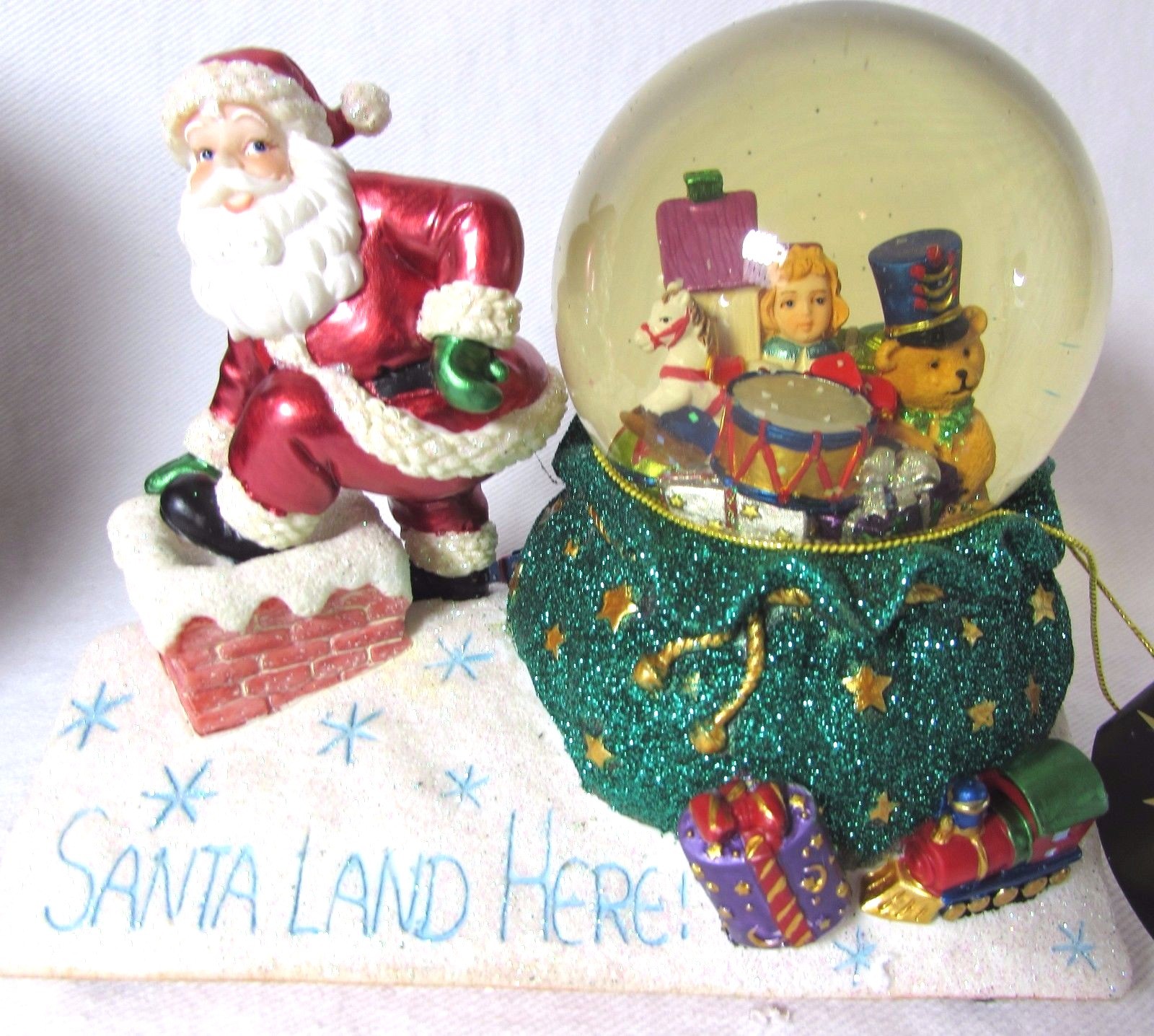 Vtg Christopher Radko On The Rooftop Christmas Musical Mini Snow Globe ...