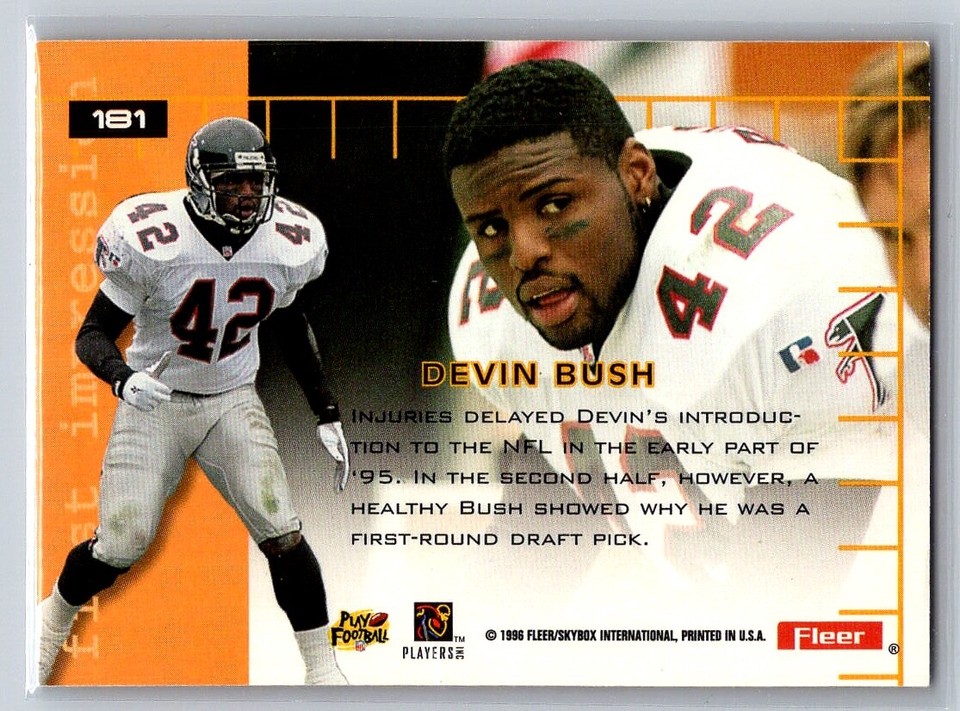 #181 Devin Bush Atlanta Falcons 1996 Ultra Impressions First | eBay