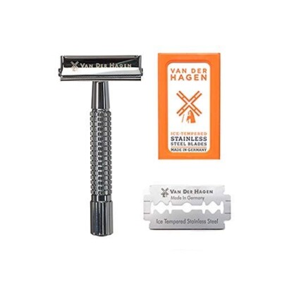 Van Der Hagen Men’s Traditional Safety Razor Kit (includes 5 blades ...