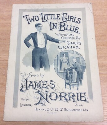 Vintage Sheet Music - Two Little Girls In Blue By James Norrie | eBay UK