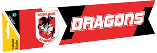St George Illawarra Dragons Official NRL Team Logo Bumper Sticker 30 ...