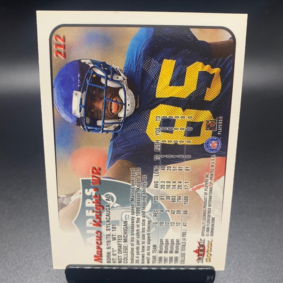 2000 Skybox Dominion Football #212 Marcus Knight Rookie RC Oakland ...