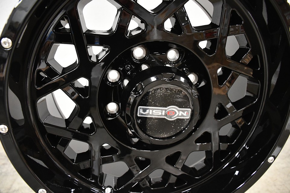 Set 4 22" Vision Off-Road 412 Rocker Gloss Black Wheels 22x12 8x170 ...