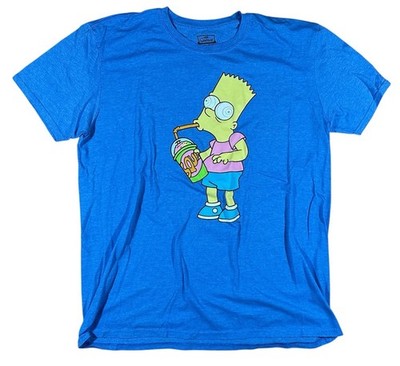 2017 The Simpsons Bart Squishy Blue Graphic T-Shirt Men's XL | eBay