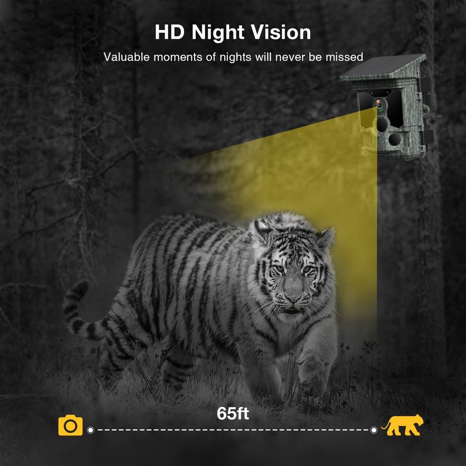Campark Solar Trail Hunting Camera 36MP 4K Wildlife Game IR Night ...