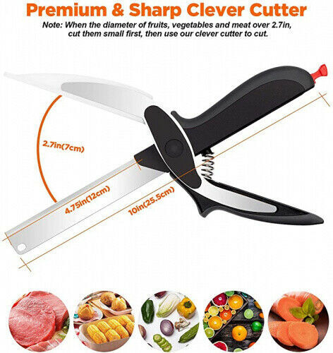Trendy Clever Crazy Cutter 2-in-1 Knife Cutting Board Scissors Tool ...