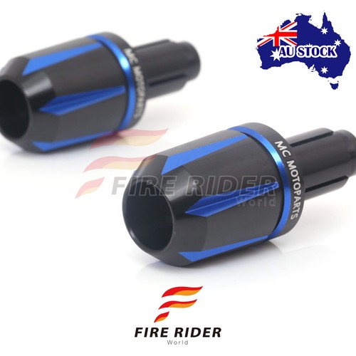 CNC Blue Edge Black Bar End Sliders For Suzuki GSX-R 1000 R 17-21 18 19 ...