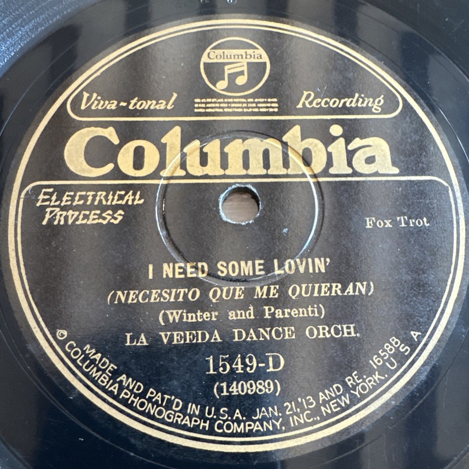 Columbia 78 RPM La Veeda Dance Orch - Strut Yo Stuff 1549-D V++ Jazz | eBay