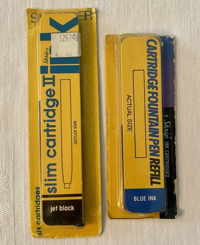Vintage Sheaffer Blue Skrip Fountain Refills & Slim Cartridge II Jet ...