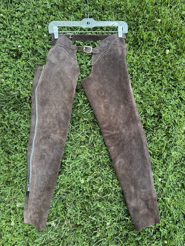 Barnstable Riding Chaps Womens M Brown Suede Leather Zip Equestrian ...