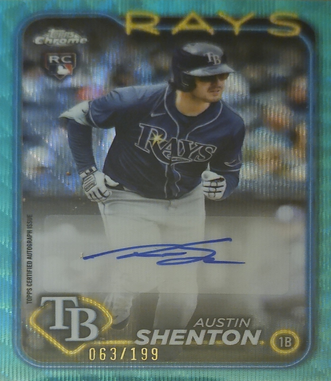 2024 Topps Chrome Update Auto AC-ASH Austin Shenton Aqua Wave ...