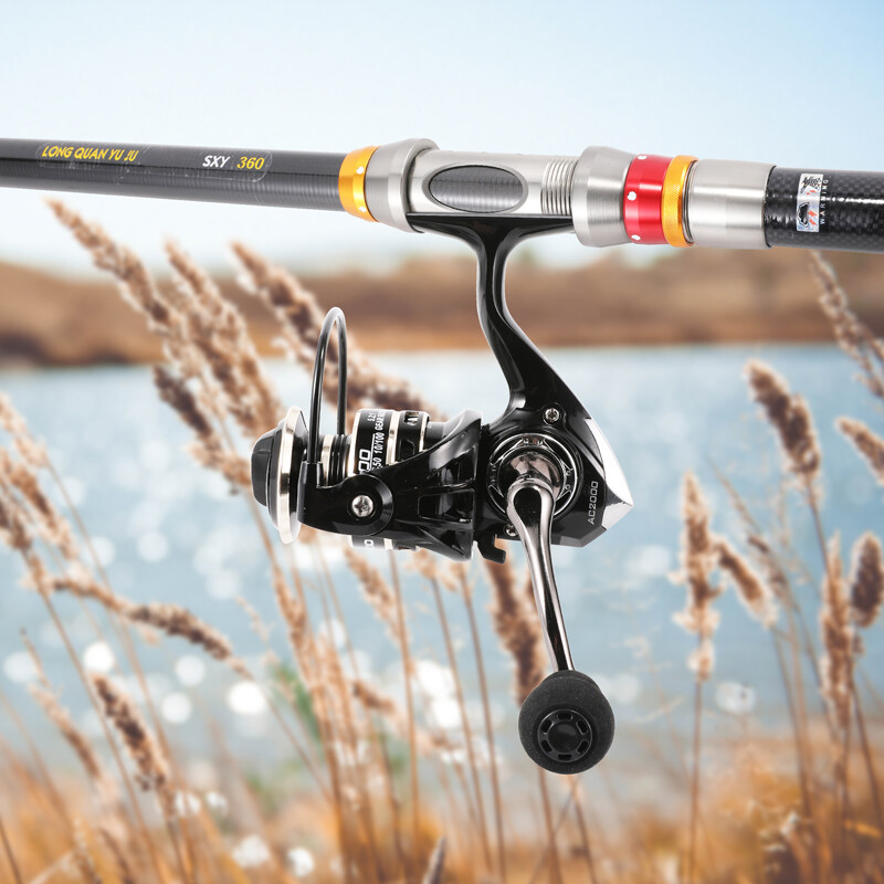 Telescopic Fishing Rod Spinning Reel Set Combo Full Kit Carbon Fiber ...