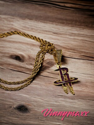 Houston Rockets Gold Pendant And Chain | eBay