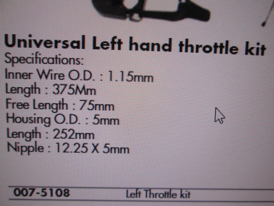 SNOWMOBILE LEFT HAND THROTTLE CONVERSION KIT - MOVES THROTTLW TO LEFT ...