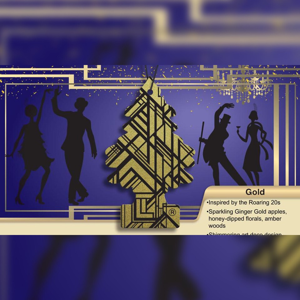 Little Trees Gold Hanging Air Freshener Home Car 6-12-24-48-96-144 pc ...