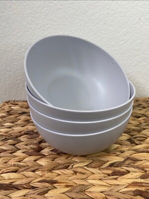 Room Essentials Set Of 6 37oz. Gray Plastic Cereal Bowls | eBay
