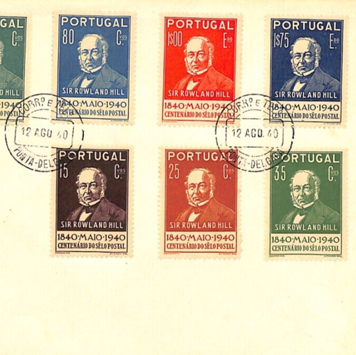 PORTUGAL FDC 1940 *SIR ROWLAND HILL* Set{8} Stamp Centenary {samwells}XZ277 | eBay