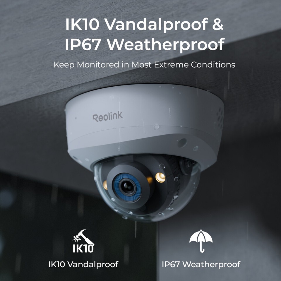 Reolink 12MP IK10 PoE Security Camera Color Night Vision 145° Wide FOV ...