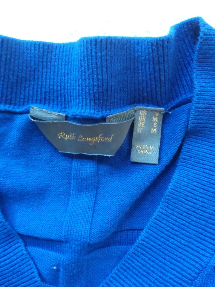 Ruth Langsford Cobalt Blue Longline Jumper Size 14 | eBay UK