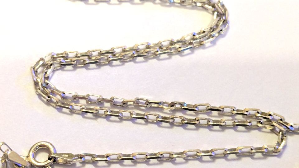 24 inch Italian sterling silver fancy oblong link chain 5.8 gms | eBay UK