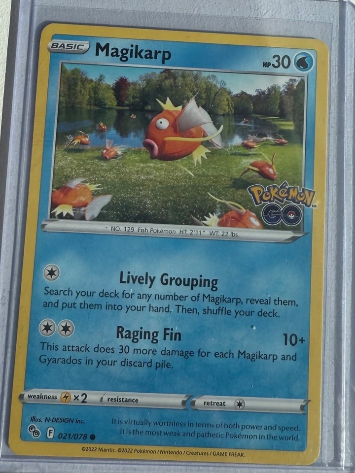 Magikarp 021/078 Pokémon GO Regular with BLUE fade to BLACK INK ERROR ...