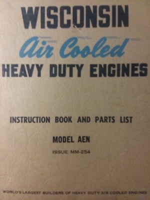 Wisconsin AEN (1 cyl) Engine Owner, Service & Parts Manual Lawn Garden ...