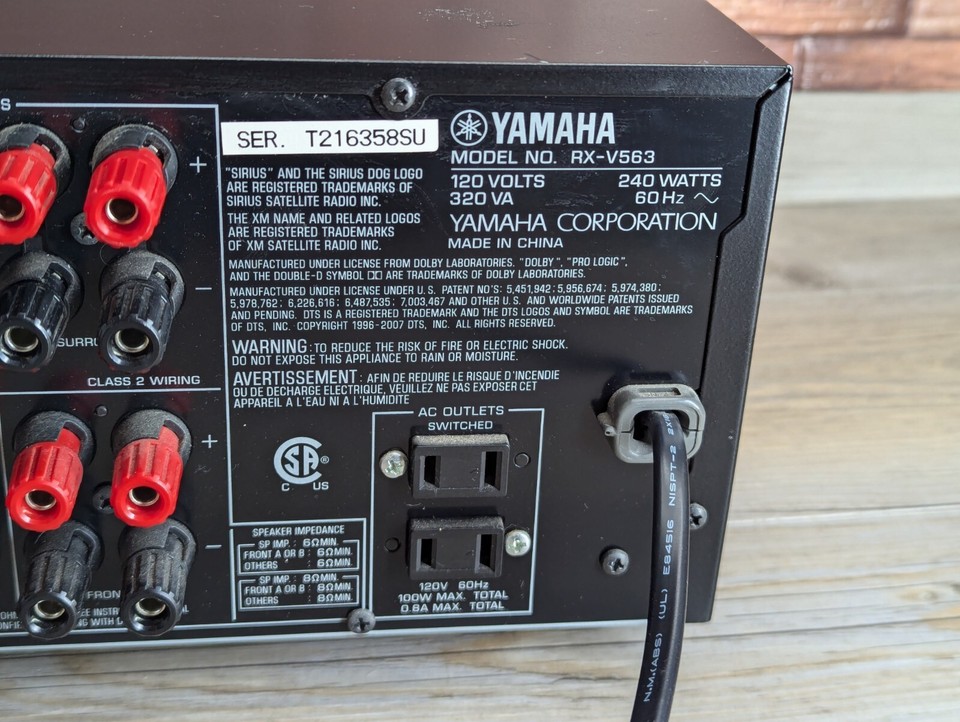 Yamaha RX-V563 Natural Sound AV Receiver Stereo Cinema DSP Digital ...