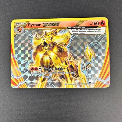 Pyroar BREAK 24/114 ULTRA RARE BREAK Steam Siege Pokemon Card Holo TCG ...