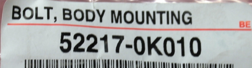 TOYOTA HILUX BODY MOUNT BOLT FRONT X 1 ONLY NEW GENUINE 522170K010 EXP ...