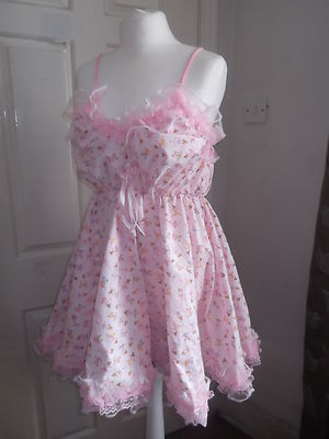 ADULT BABY~SISSY~MAIDS~UNISEX~TV/CD FRILLY BALLERINA PRINT BABYDOLL ...