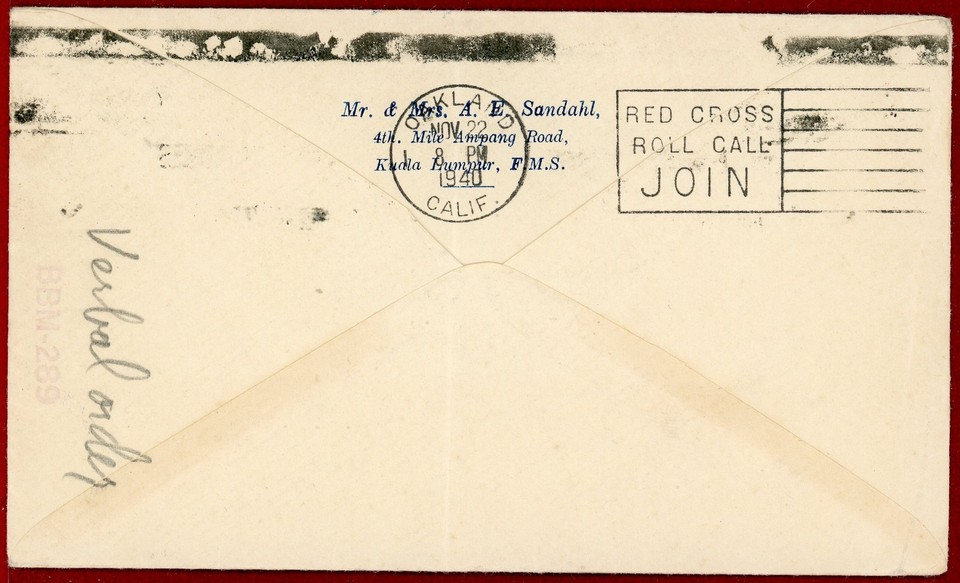 Malaya Selangor 1940, 2c on Cover, Kuala Lumpur to US, w/ Slogan Cancel ...