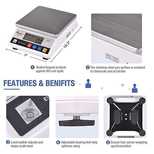 SurmountWay High Precision Scale 10kg x 0.1g Accurate Digtal Laboratory ...