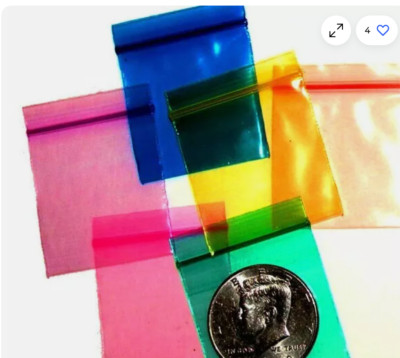 RAINBOW MINI ZIP TOP BAGGIES 100ct PREMIUM QUALITY DIME BAGS 1.5" x 1.5 ...
