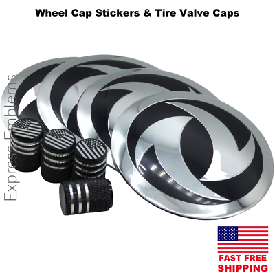 4x Vortex Wheel Cap Hub Sticker Decals 2.20" 56mm & 4x Tire Valve Caps ...
