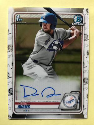 2020 Bowman Chrome Autograph DREW AVANS Rookie RC Los Angeles DODGERS # ...