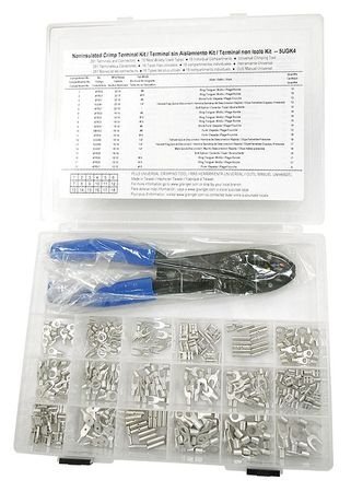 Non-Insulated Wire Terminal Kit 282 Piece w/Tool 7440105659131| eBay