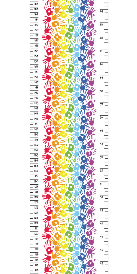 Measure Me! Hand Prints - Children's Roll-Up Wall Growth Height Chart ...