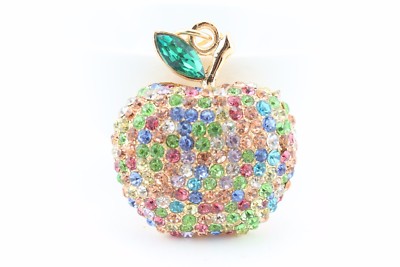 Colorful Apple Fruit Keychain Crystal Charm Animal Purse Gift Cute ...