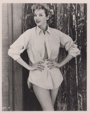 Eve Meyer poses in open shirt 1950's pin-up actress model vintage 8x10 photo | eBay