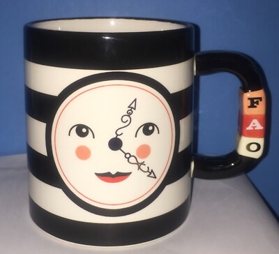 FAO SCHWARZ Ceramic 20 oz CLOCK FACE Large Toy Store Collectible MUG | eBay