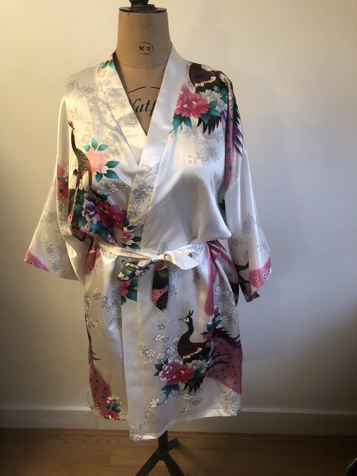 Oriental Mini Dressing Gown/Robe/Kimono - Size 10/12 - Gem