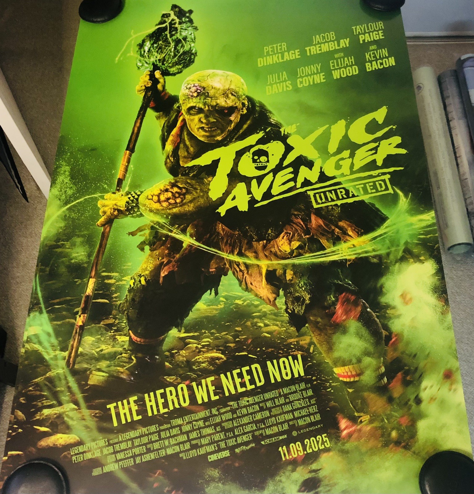 THE TOXIC AVENGER Original Double Sided DS 27x40 Movie Poster MINT ...