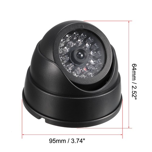 Fake Security Camera Dummy Dome CCTV with Red LED Warning Light Black ...